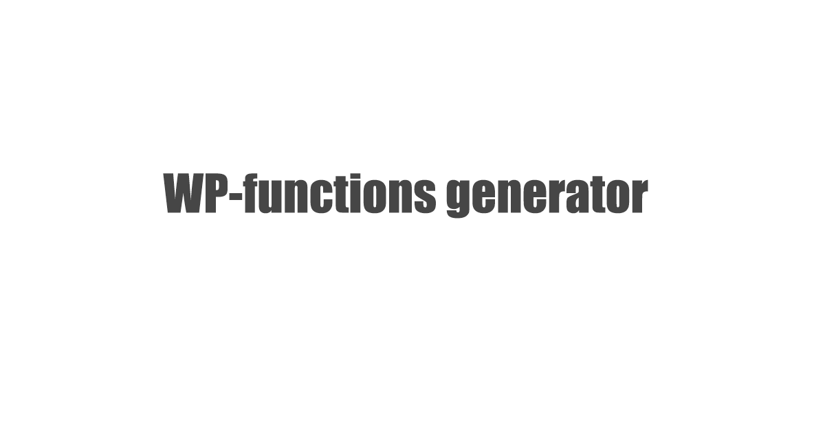 WP-functions generator